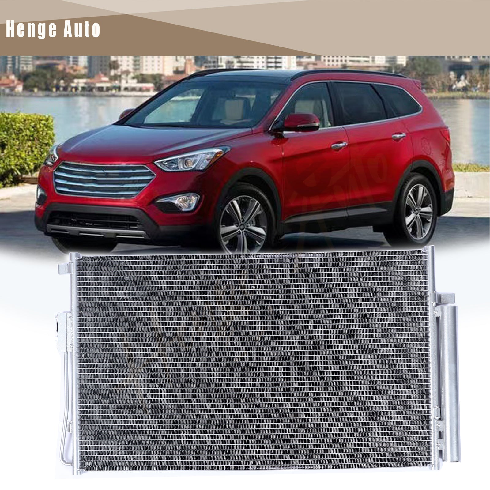 AC Condenser Aluminum For 2013-2018 Hyundai Santa Fe With Receiver Dri ...