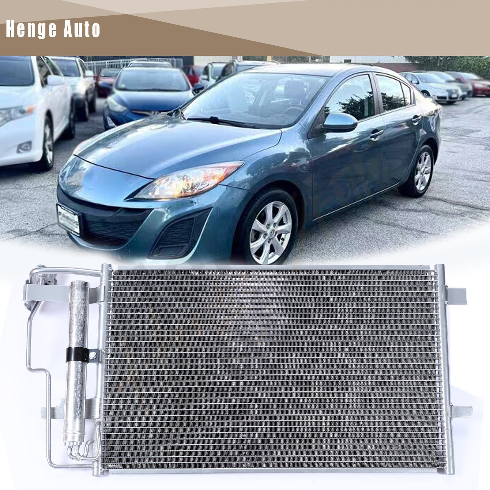 AC Condenser Aluminum For 2010 2011-2013 Mazda 3 2.5L 2.0L 7-3866 MA30 ...