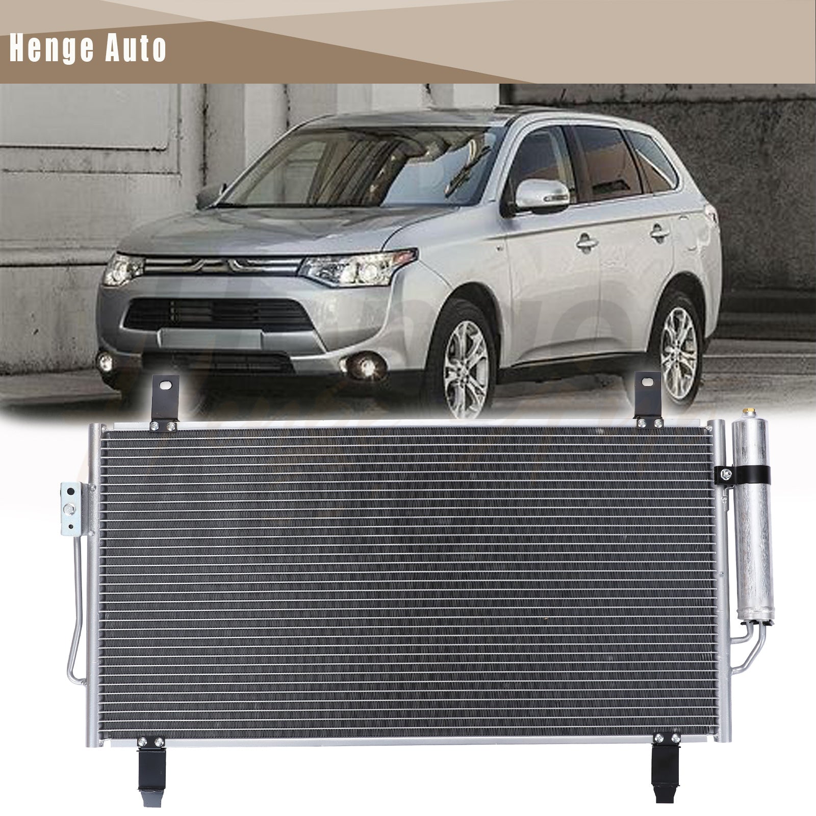 Aluminum AC Condenser Assembly Compatible with 2014-2016 Mitsubishi ...